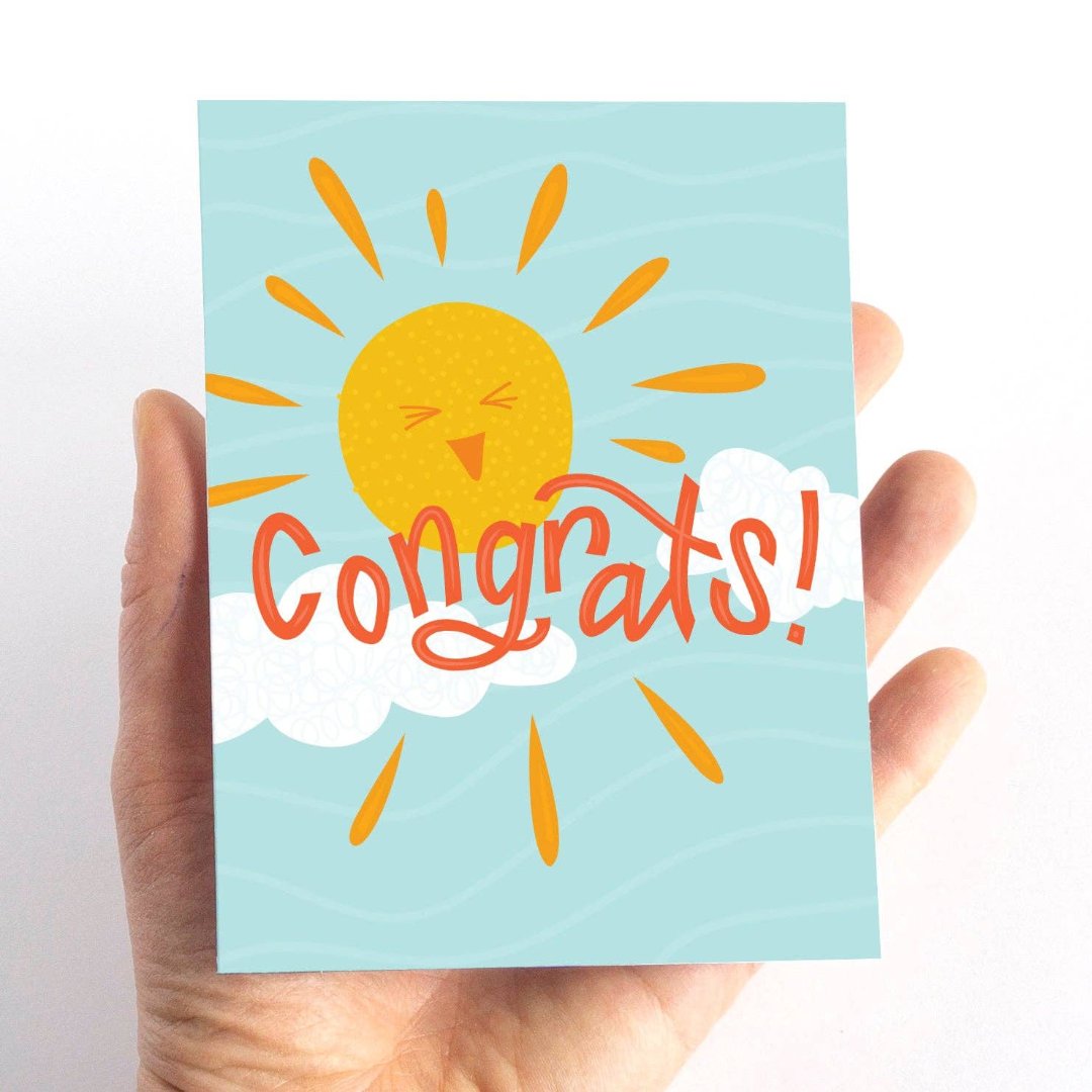 Sunny Skies Congratulations Card | Pedaller Designs – Cheerfully Made ...